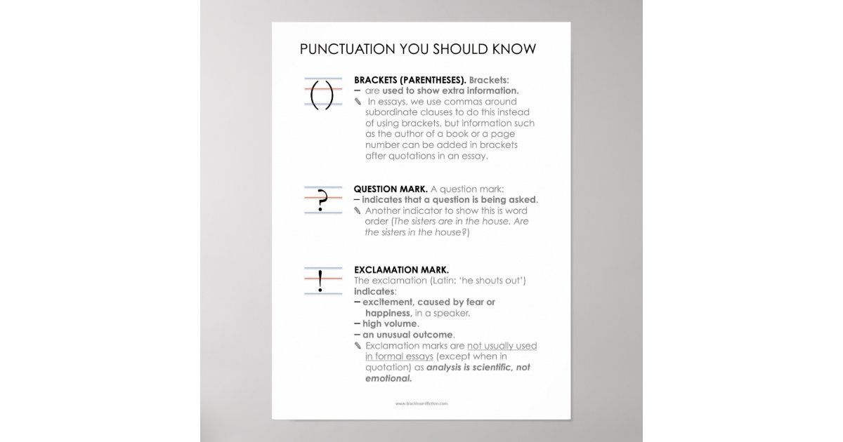 BBF Punctuation IV classroom poster | Zazzle