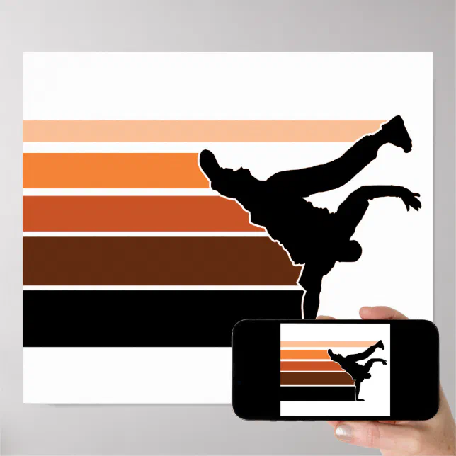 BBOY gradient orgn blk poster | Zazzle