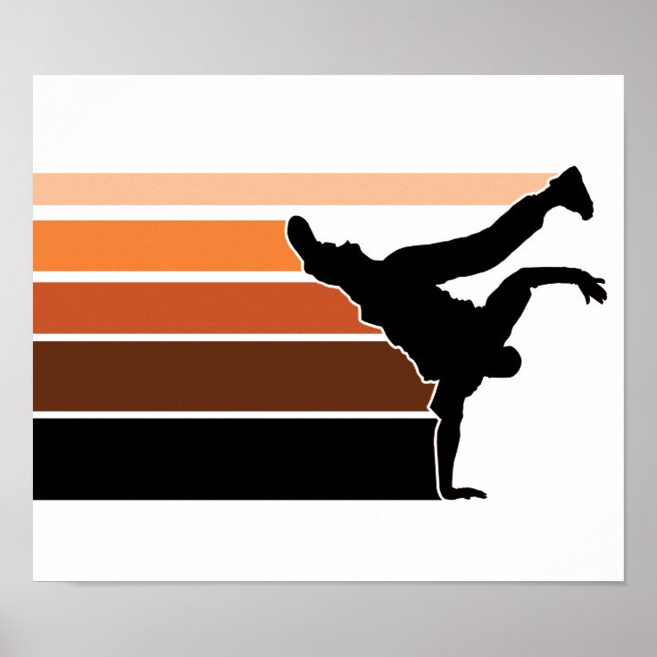 BBOY gradient orgn blk poster | Zazzle