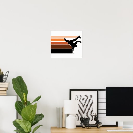 BBOY gradient orgn blk poster | Zazzle