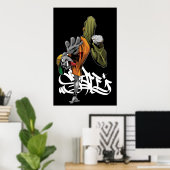 BBOY pose poster with graf | Zazzle