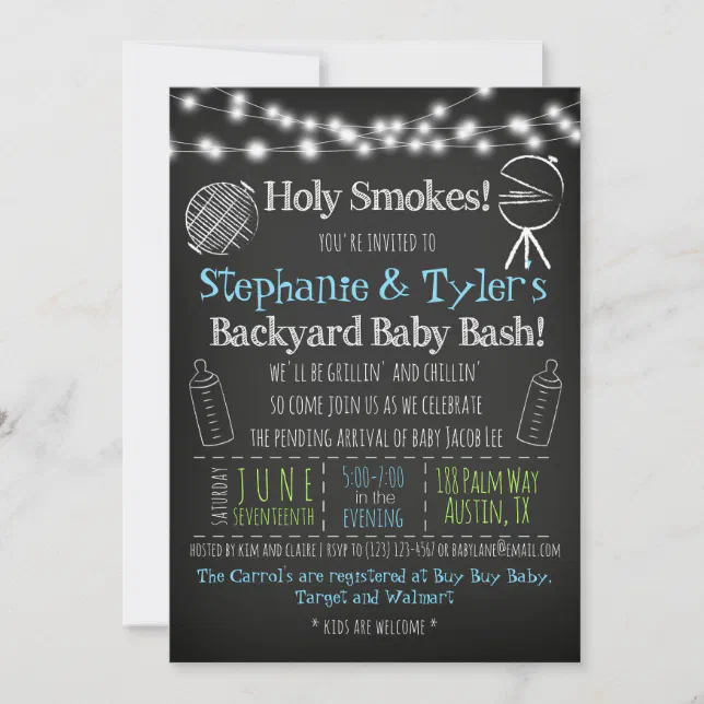 BBQ BaBy-Q Baby Shower Invitation and Book Card | Zazzle