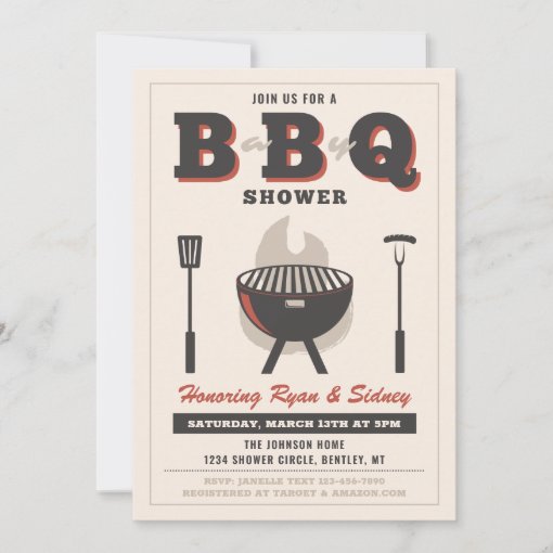 BBQ Baby Shower Invitation | Baby Q Invitations | Zazzle