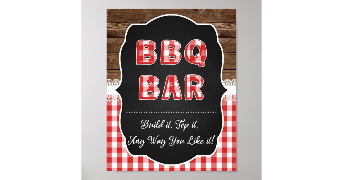 BBQ Bar Sign - Red Baby Q | Zazzle