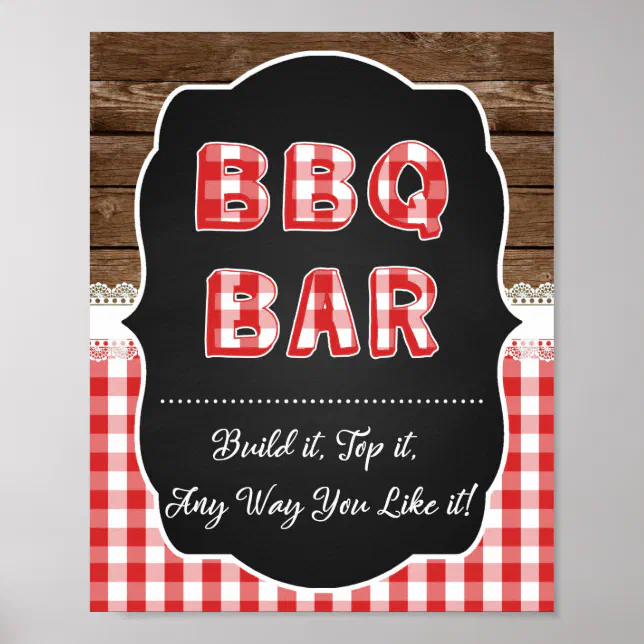 BBQ Bar Sign - Red Baby Q | Zazzle