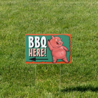 BBQ. Barbecue. Pig roast. Party. Customizable Yard Sign | Zazzle