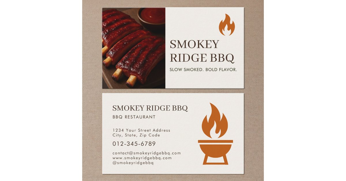 BBQ Barbecue Restaurant Catering Service Photo Business Card | Zazzle