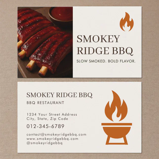 BBQ Barbecue Restaurant Catering Service Photo Business Card | Zazzle