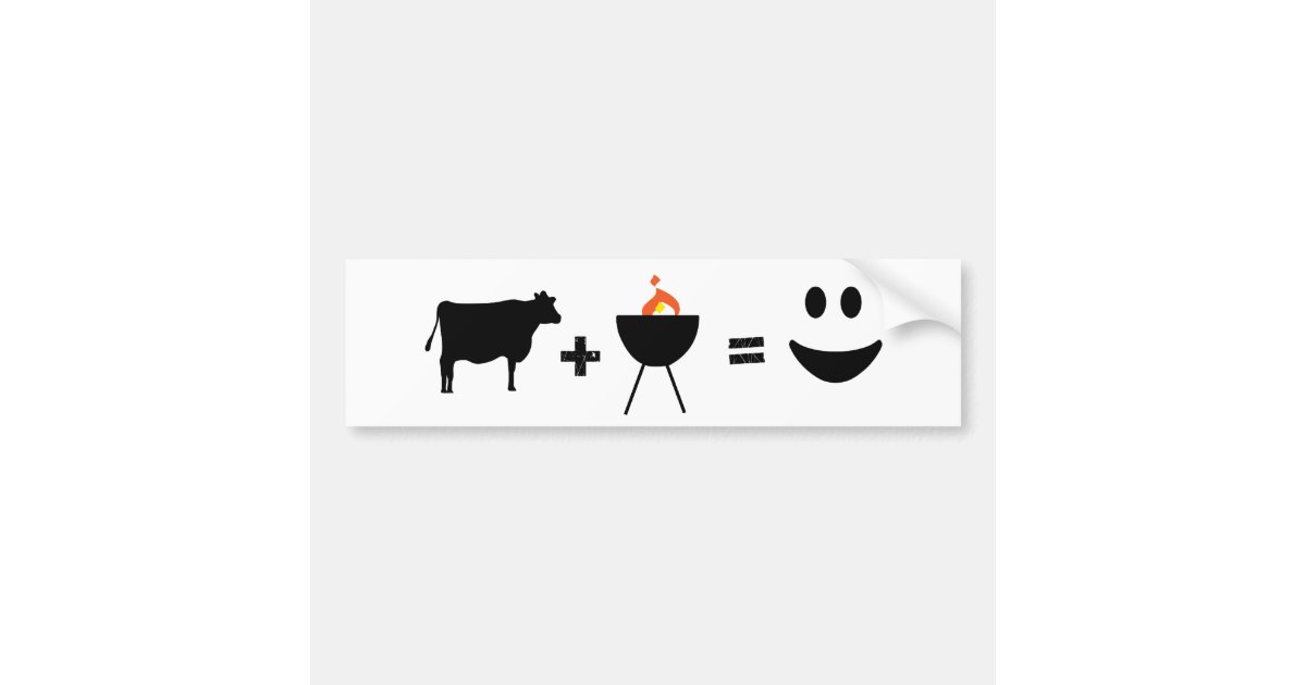 BBQ Beef Happy Bumper Sticker | Zazzle