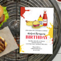 BBQ Birthday Typography Summer Cookout Invitation | Zazzle