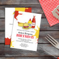 BBQ Birthday Typography Summer Cookout Invitation | Zazzle