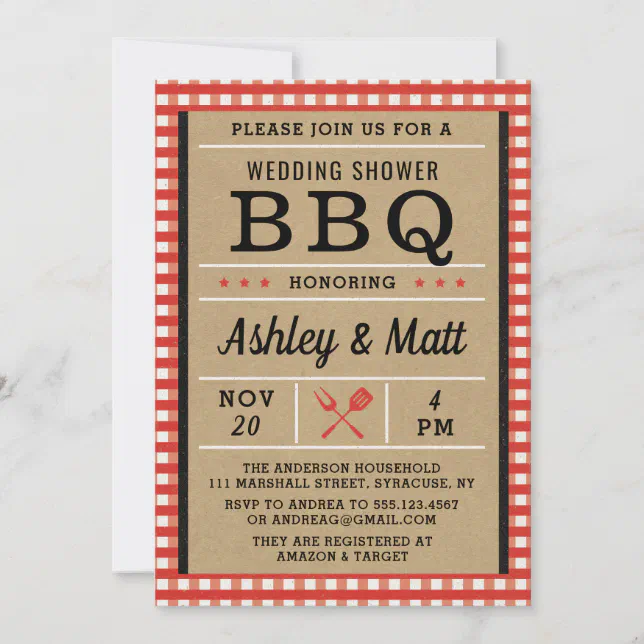 BBQ Bridal Shower Invitation | Zazzle