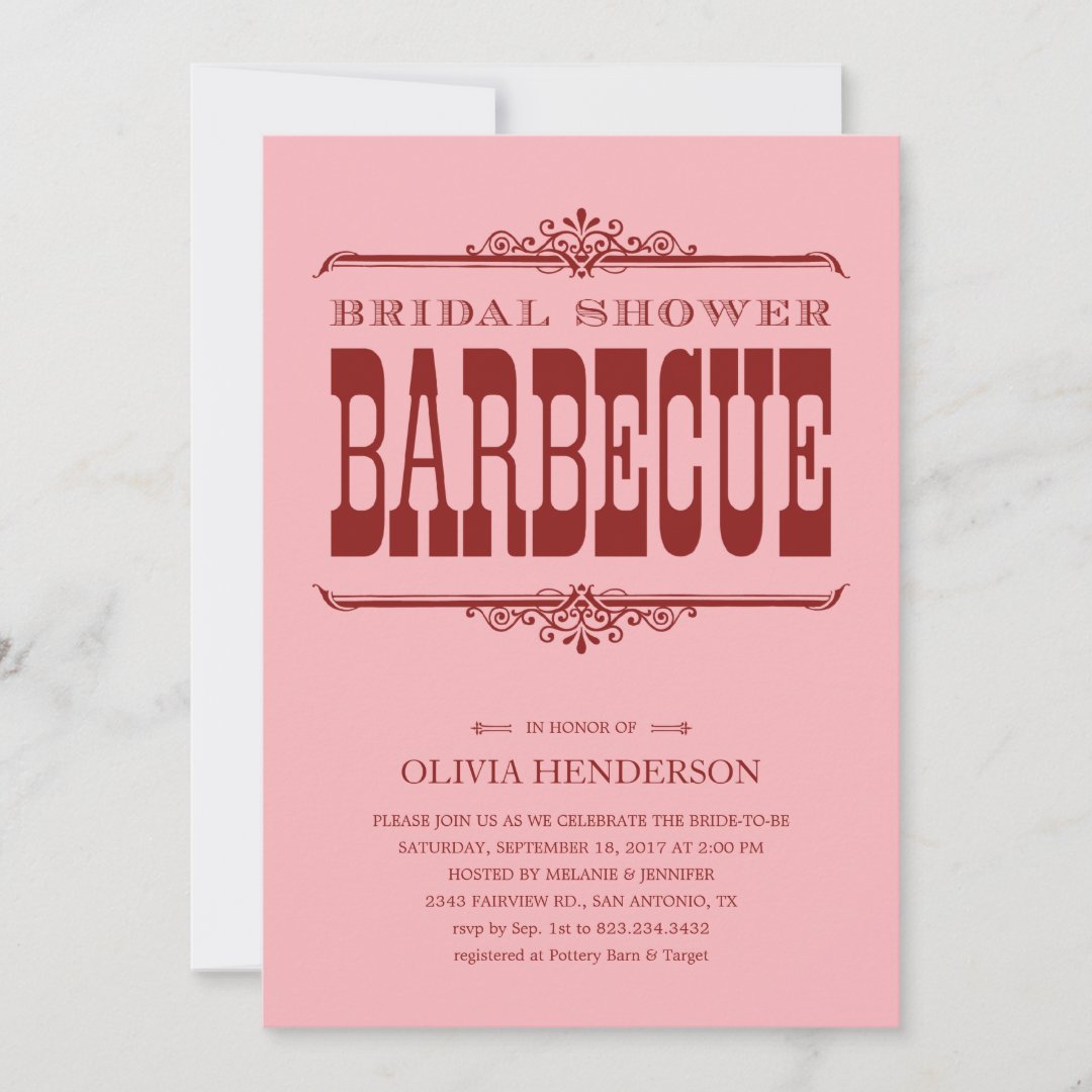 BBQ Bridal Shower Invitations | Zazzle