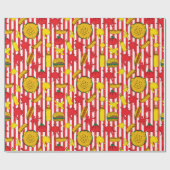BBQ Burger Hot Dog Grill Out Barbecue Party Wrapping Paper | Zazzle