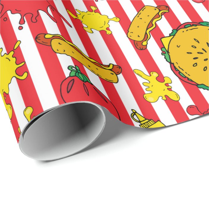 BBQ Burger Hot Dog Grill Out Barbecue Party Wrapping Paper | Zazzle.com