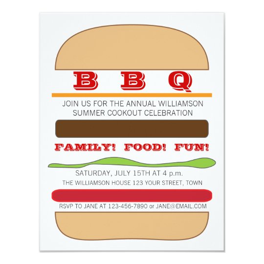 BBQ Burger Invitation | Zazzle.com