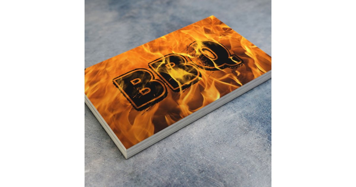 BBQ Catering Hot Burning Fire Business Card | Zazzle
