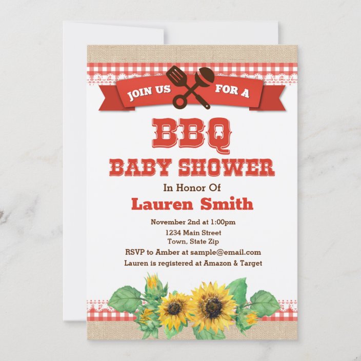 BBQ Cookout Baby Shower Invitation Card | Zazzle.com