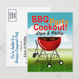 BBQ Cookout - Engagement Party Postcard | Zazzle
