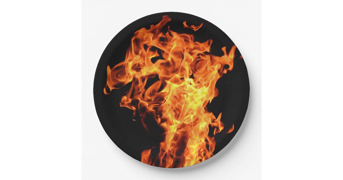 BBQ Fire Flames Disposable Paper Plates | Zazzle