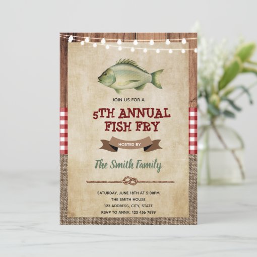 Bbq fish fry party invitation | Zazzle