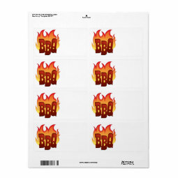 bbq flame text design label | Zazzle