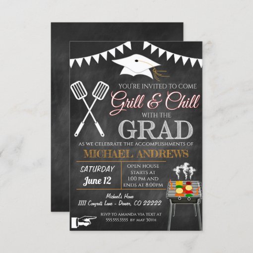 BBQ Graduation Invitation | Zazzle