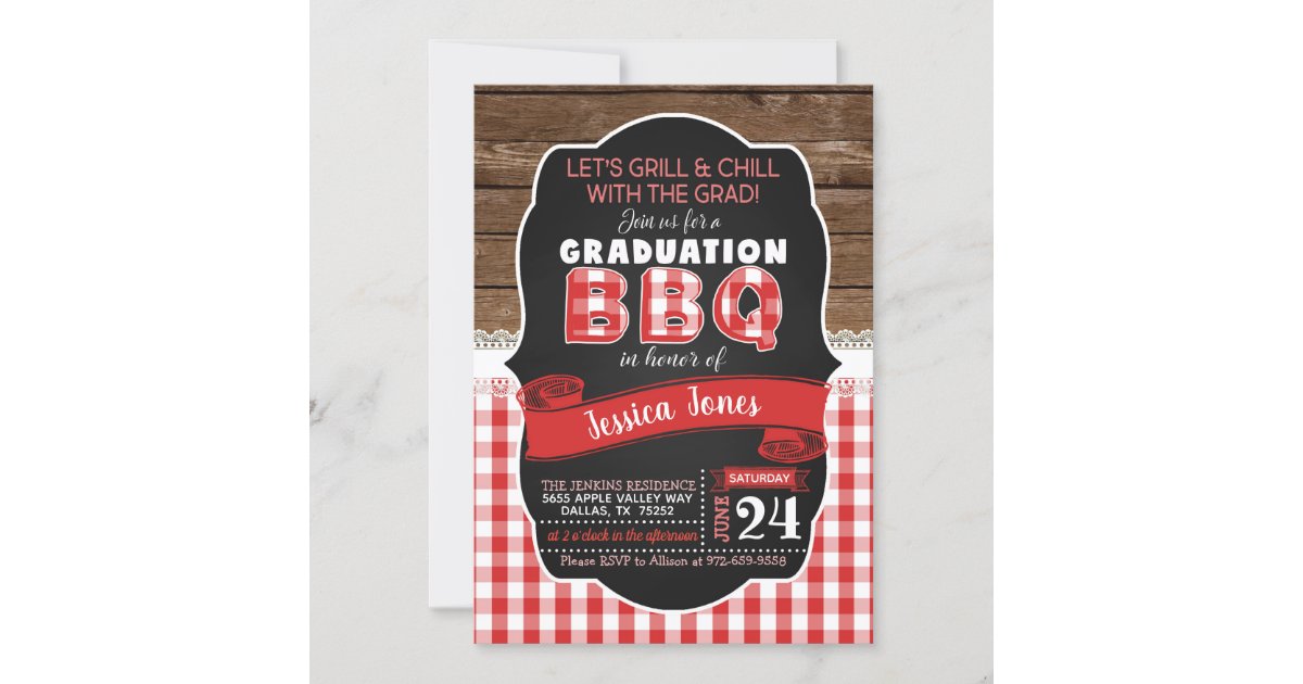 BBQ Graduation Party Invitation | Zazzle