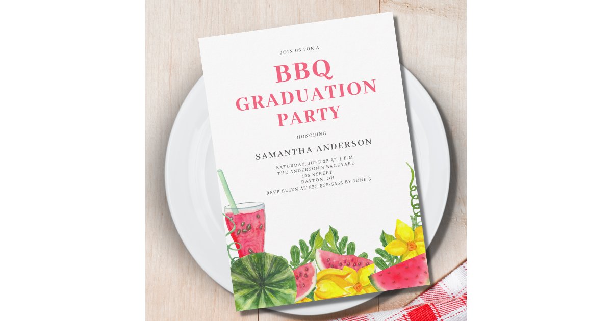 BBQ Graduation Party Invitation | Zazzle