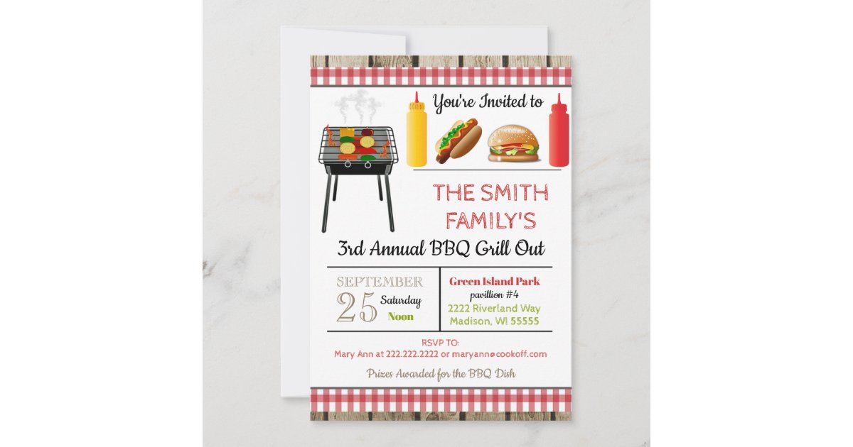 BBQ Grill Out Invitation | Zazzle