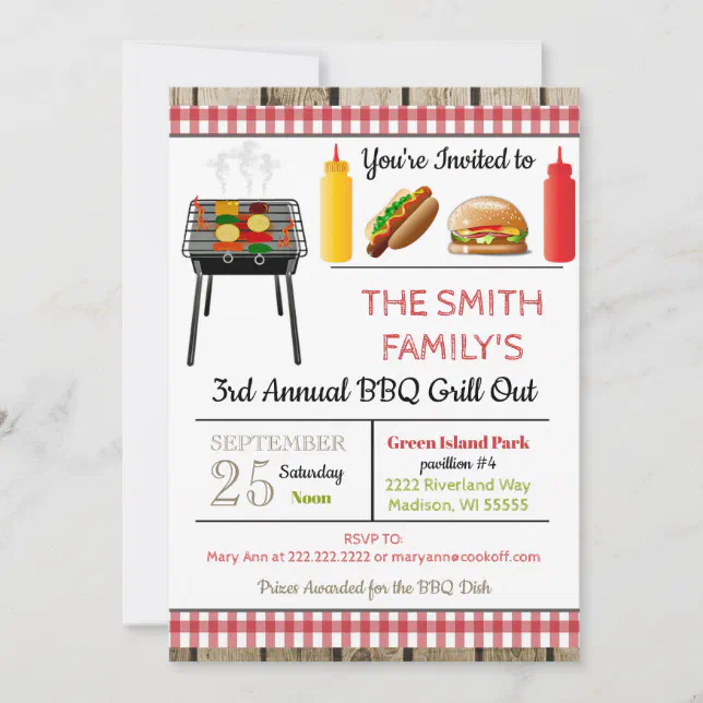 BBQ Grill Out Invitation | Zazzle