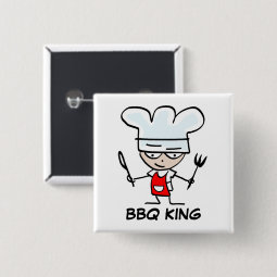 BBQ King buttons | Custom name badge | Zazzle