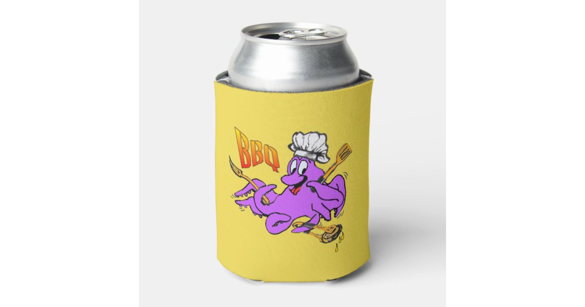 BBQ Octopus Cust. Can Cooler | Zazzle