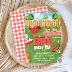 BBQ Party Summer Cookout Invitation | Zazzle