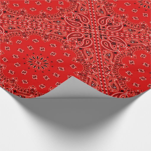 BBQ Red Paisley Western Bandana Scarf Print Wrapping Paper | Zazzle