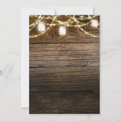 BBQ Rustic Wood Mason Jars Lights Birthday Party Invitation | Zazzle