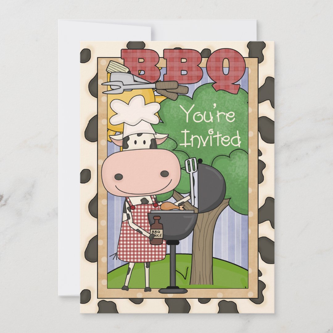 BBQ Steer Invitation | Zazzle