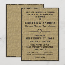 BBQ Wedding Reception Invitation | Zazzle
