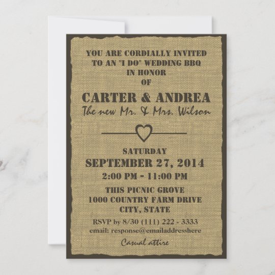 BBQ Wedding Reception Invitation | Zazzle.com