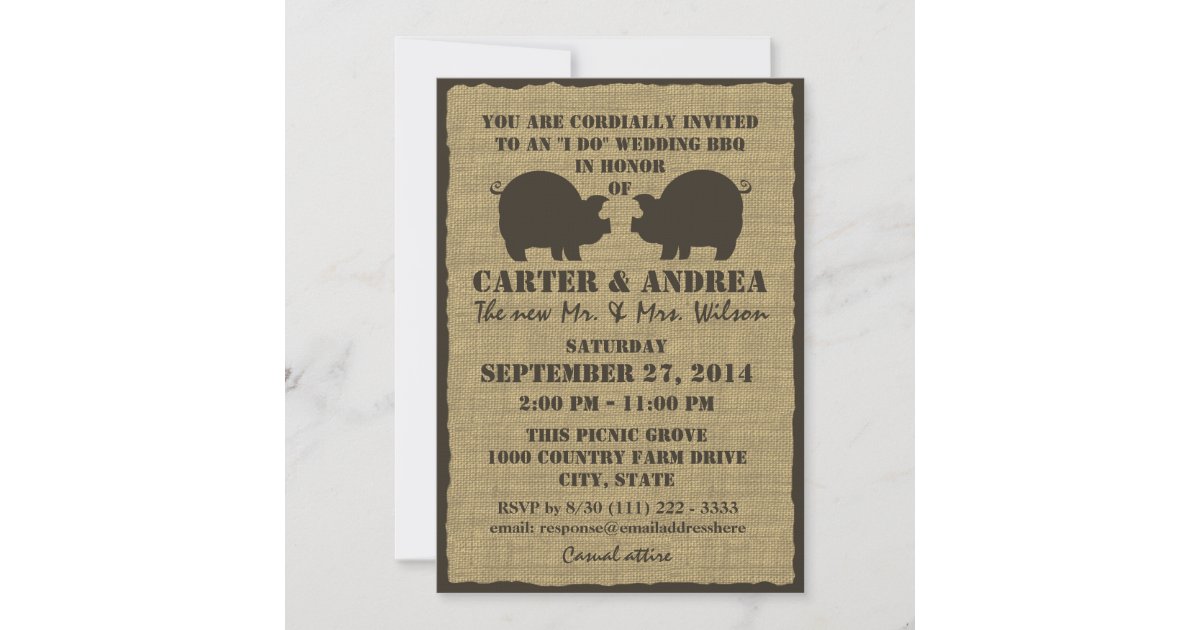 BBQ Wedding Reception Invitation | Zazzle