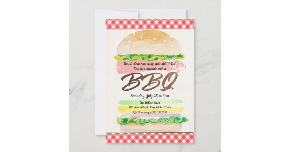 BBQ Wedding Reception Invitation | Zazzle