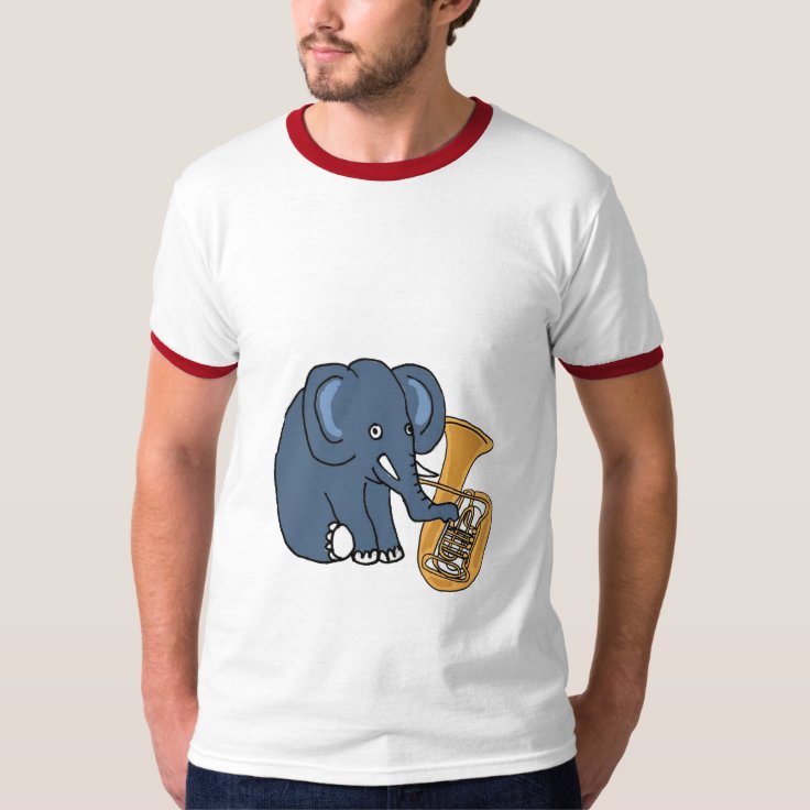 BC- Elephant Playing a Tuba Shirt | Zazzle
