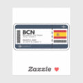 BCN Barcelona Boarding Pass - Spain Ticket Sticker | Zazzle