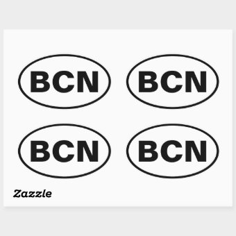 BCN Oval Decal Oval Sticker | Zazzle