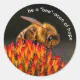 Be a "Bee"acon Beacon of Hope Bee on Echinacea Classic Round Sticker ...