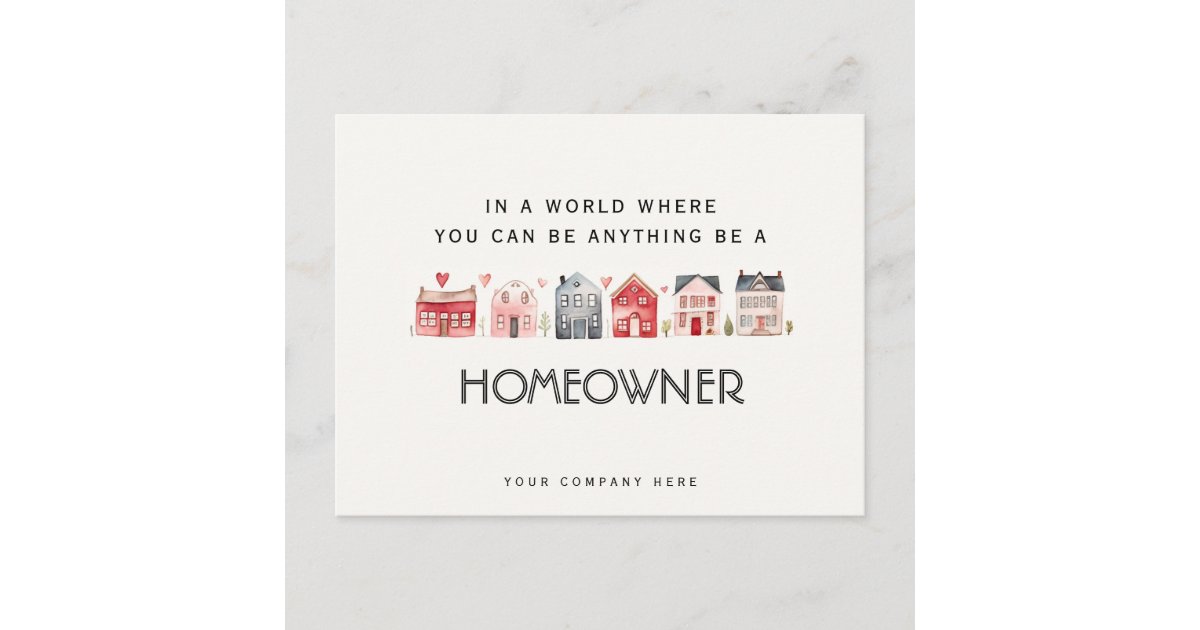 Be a Homeowner Real Estate Marketing Postcard | Zazzle