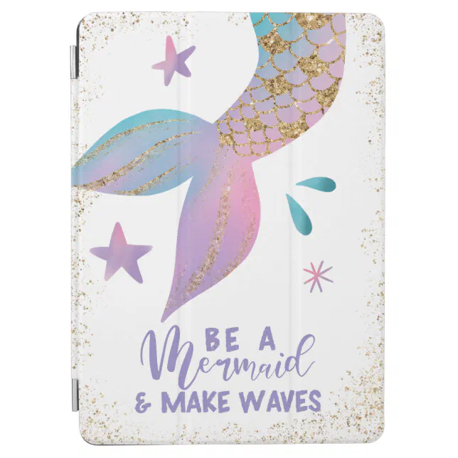 Be A Mermaid Rainbow Gold Tail iPad Air Cover | Zazzle
