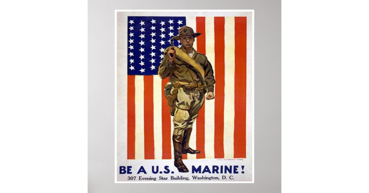 BE A US MARINE POSTER | Zazzle