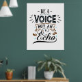 Be A Voice Inspirational Word Art Poster | Zazzle