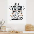 Be A Voice Inspirational Word Art Poster | Zazzle